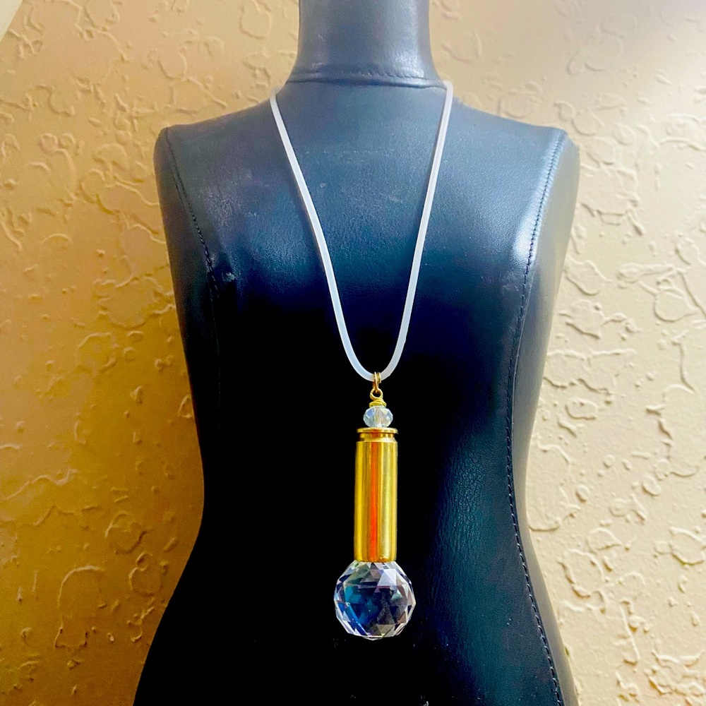 Swarovski Crystal Ball Bullet Pendant Necklace - Gem